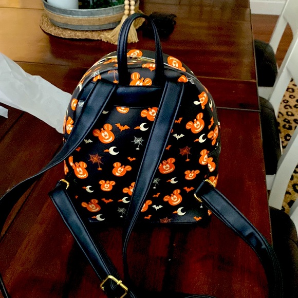 Loungefly | Bags | Lounge Fly Mini Backpack Halloween Pumpkin Mickey ...